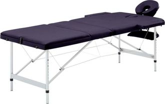 vidaXL vidaXL Massageliege Klappbar 3-Zonen mit Aluminiumgestell Lila