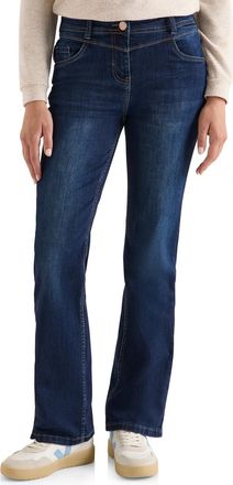 Cecil Damen 3716110 Bootcut Jeans, Dark Blue Wash, 32W / 30L EU