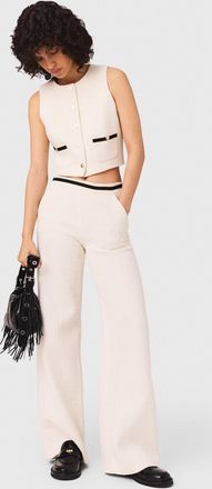 Maje Weite Hose In Tweed-optik - Ecru - Maje