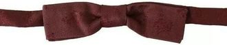 Dolce & Gabbana Mens Bordeaux Silk Floral Faille Adjustable Bow Tie Maroon