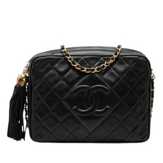 Chanel Sac bandouli&egrave;re matelass&eacute; en cuir dagneau pr&eacute;-poss&eacute;d&eacute; - Femme - Pre-owned - Noir - Taille: ONE Size