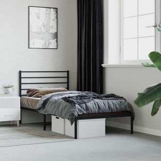 vidaXL Bettgestell mit Kopfteil Metall Schwarz 80x200 cm Vidaxl