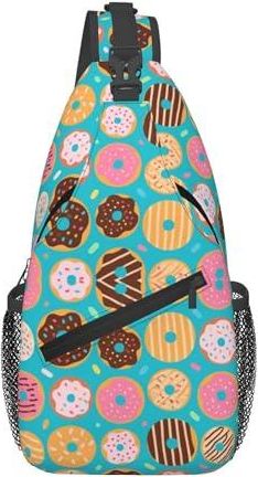 Generic Antivol Sacoche Homme Bandouliere Art color&eacute; de beignets sucr&eacute;s Sacs Poitrine Multifonction Sac &agrave; Poitrine pour Voyage Camping Cyclisme