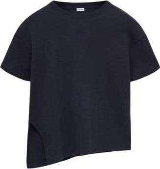 Loewe T-shirt asym&eacute;trique en coton m&eacute;lang&eacute;