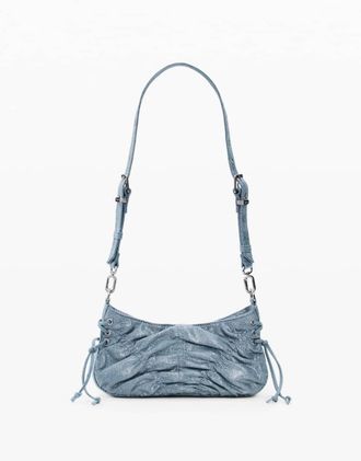 Desigual Kleine, geraffte Jeanstasche in Blau