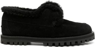 Le Silla Femme, Chaussures, Noir, Taille: 38 EU Chaussures Slip-On en Daim Noir avec Shearling