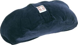 Guru Shop Yoga Kissen Mond, Samt Yogakissen, Nackenkissen, Lesekissen - Nachtblau, Baumwolle, 18x45x20 cm