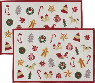 Sander Tischset X-Mas Wonders 2er-Pack Gobelin rot Größe 32x48 cm