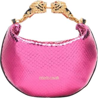 Roberto Cavalli Femme, Sacs, Rose, Taille: ONE Size Mini Sac Hobo Roar avec Imprim&eacute; Serpent