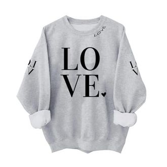 Generic Sweat-shirt imprim&eacute; Saint-Valentin 2026 &agrave; manches longues et col rond d&eacute;contract&eacute; haut doux et confortable v&ecirc;tements de sport tendance pour les tenues