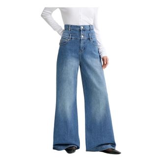 Munthe Rosh Wide Jeans - Femme - Jeans - Bleu - Taille: 44 FR