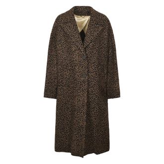 Golden Goose Leopard Jacquard Wool Cocoon Coat - - Coats - Damen - Braun - S