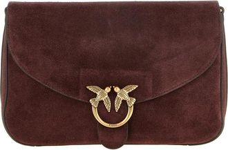 Pinko Pinko - Sac bandouli&egrave;re Love Birds en daim - Femme - Sacs - Rouge - Taille: ONE Size