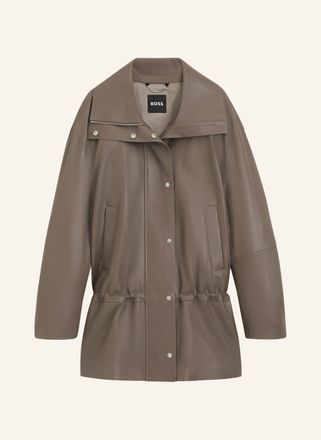 HUGO BOSS Lederjacke Saloro Relaxed Fit braun