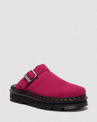 Dr. Martens Su&egrave;de Zebzag Wildleder Casual Slingback Plateau Mules in Rosa, Gr&ouml;&szlig;e: 36