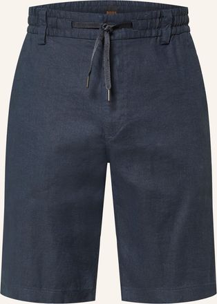 HUGO BOSS Chinoshorts Chino Tapered Fit Mit Leinen blau