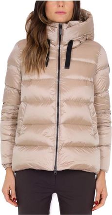 Bomboogie Femme, Vestes, Beige, Taille: 40 FR Piumino corto cappuccio staccabile