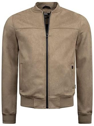 Indicode Hommes Ibon Jacket | Veste en simili cuir suédé Beige M