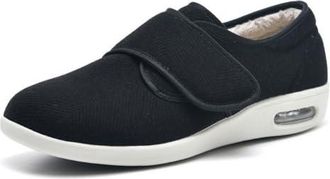 Generic Hommes Femmes Chaud Diabétique Pantoufles Réglable Glisser sur Mousse À Mémoire Antidérapante Chaussures De Maison dhiver Unisexe Grande Taille,Noir,3
