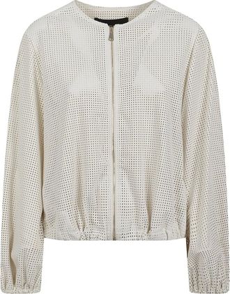 Fabiana Filippi Femme, Vestes, Beige, Taille: 36 FR Veste zipp&eacute;e perfor&eacute;e