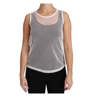 Dolce & Gabbana Wei&szlig;es Transparentes Netz &Auml;rmelloses Tank Top - - Tops - Damen - Wei&szlig; - M