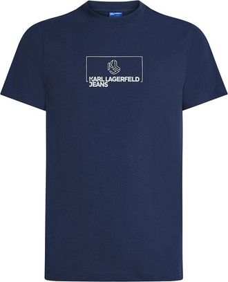 Karl Lagerfeld Slim Outline Logo Tee, Black Iris, L