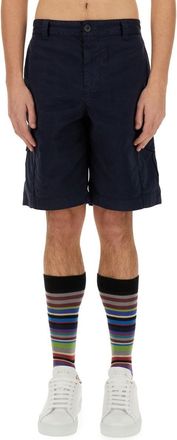 Paul Smith Cotton Cargo Cargo Shorts - Blue