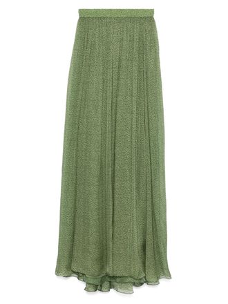 Elie Saab jupe mi-longue &agrave; design pliss&eacute; - Vert