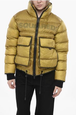 Dsquared2 Quilted Utility Puffer Jacket With Vintage Effect size 38