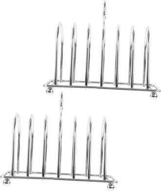 Cabilock 2st&uuml;cke Toastbrotst&auml;nder Aus Edelstahl Toastst&auml;nder F&uuml;r K&uuml;che Und Schreibtisch Brotst&auml;nder F&uuml;r Toast Und Brotscheiben Platzsparendes Design F&uuml;r Effizi