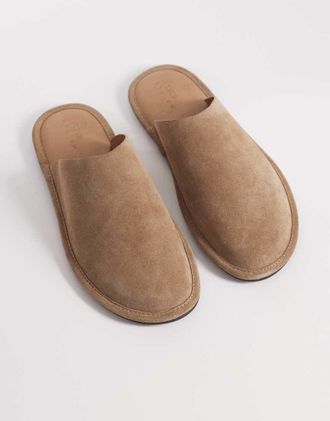 Asos Mules aus Wildleder in Steinbeige-Neutral