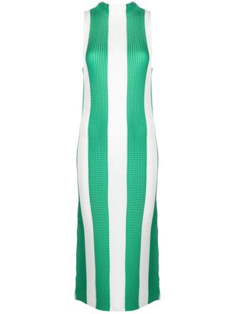 Sunnei robe mi-longue imprimé horizontal - Vert