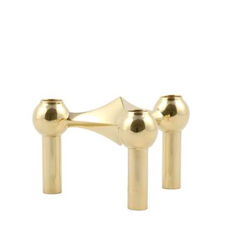 Stoff Nagel Kerzenhalter Messing 6,5 x 10,2 cm