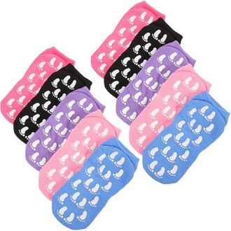 Soimiss 5 paires Chaussettes Pilates Antidérapantes Mi-mollet pour Femmes Respirantes et Thermiques pour Yoga Pilates Trampoline et Fitness