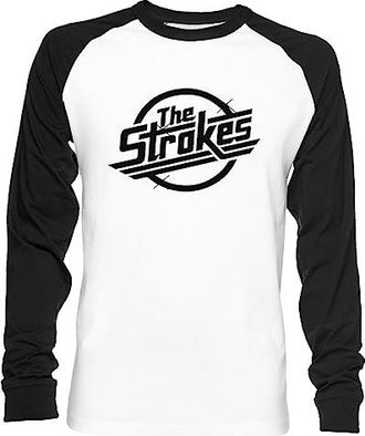 Vendax Vendax Strokes Unisex Baseball T-Shirt Manches Longues Homme Femme Blanc Noir