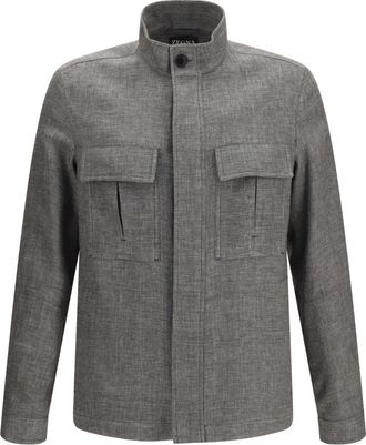 Ermenegildo Zegna Hemdkragen-Jacke - - Jackets - Herren - Grau - 2XL