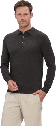 Profuomo Langarm Poloshirt Strick - - Knitwear - Herren - Grau - L
