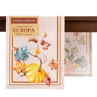 Maison d'Hermine Maison dHermione - Chemin de Table 100% Coton - Pour Fête | Dîner | Vacances | Cuisine | Thanksgiving / Noël (50cm x 150cm)