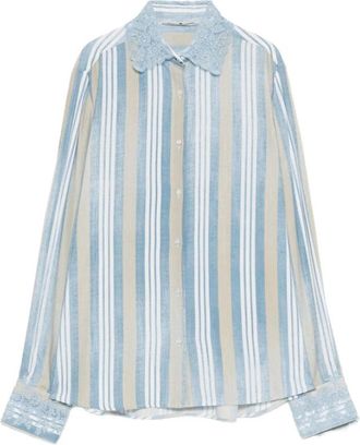 Ermanno Scervino Femme, Blouses et Chemises, Multicolore, Taille: 40 FR Chemise en dentelle ray&eacute;e