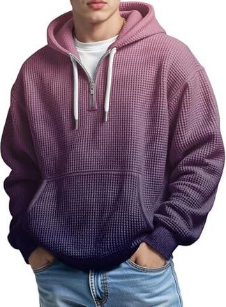 Generic Sweat &agrave; capuche en tricot confortable et respirant, doux, l&eacute;ger, d&eacute;contract&eacute;, streetwear pour un usage quotidien, D, 3XL