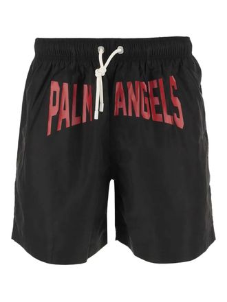 Palm Angels maillot de bain &agrave; logo imprim&eacute; - Noir