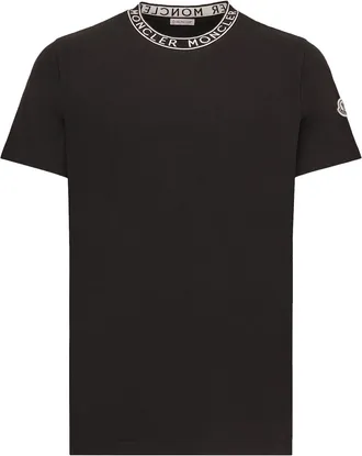 Moncler Moncler Logo-trimmed Cotton T-shirt, Men, Black, Size: 3xl