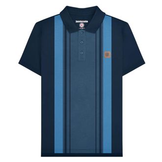 Lambretta SS25 Poloshirt f&uuml;r Herren (Marine/Mondbeschienener Ozean)