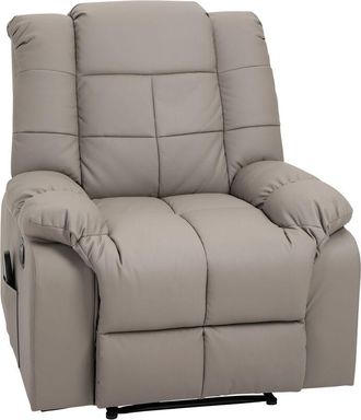 HOMCOM Homcom - Fauteuil luxe de relaxation et massage inclinaison dossier repose-pied réglable revêtement synthétique gris