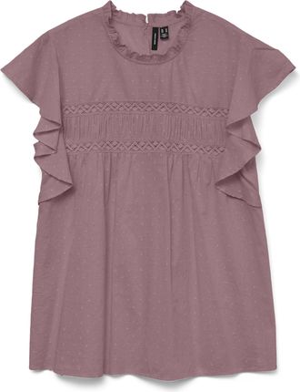 Vero Moda Damen Vmtrine Sl Lace WVN Noos Top, Nostalgia Rose, S EU