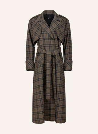 Helene Galwas Karierter Maxi Trenchcoat Jarla gruen