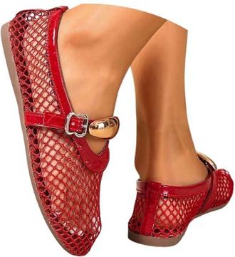 Generic Chaussures d&eacute;contract&eacute;es l&eacute;g&egrave;res en Toile pour Femmes Confortables et Respirantes avec Semelle Souple pour Un Usage Quotidien et Occasions (Red, 38)