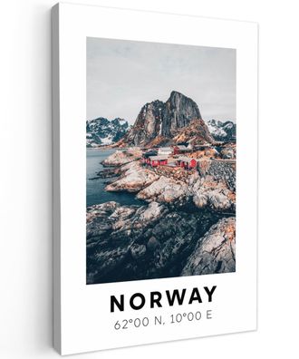 MuchoWow &copy; Leinwand Bilder Klein 20x30 cm Mini Wanddeko Wohnzimmer Aesthetic Room Decor Deko Zimmer Wandbilder Modern Fotogeschenke Norwegen - Berge - Skandina