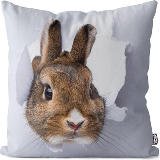 Void Watches Hase Häschen Tier Ostern Kissenbezug 45x45 Kissenhülle Polyester Zierkissen Couchkissen Ostern Osterdeko Deko, Kissen Größe:45 x 45 cm