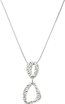 Dansk Copenhagen Femme, Accessoires, Gris, Taille: ONE Size Ragna Waterproof Silver Stainless Steel Original Simple Necklace - Adjustable Chain & Hammered Finish